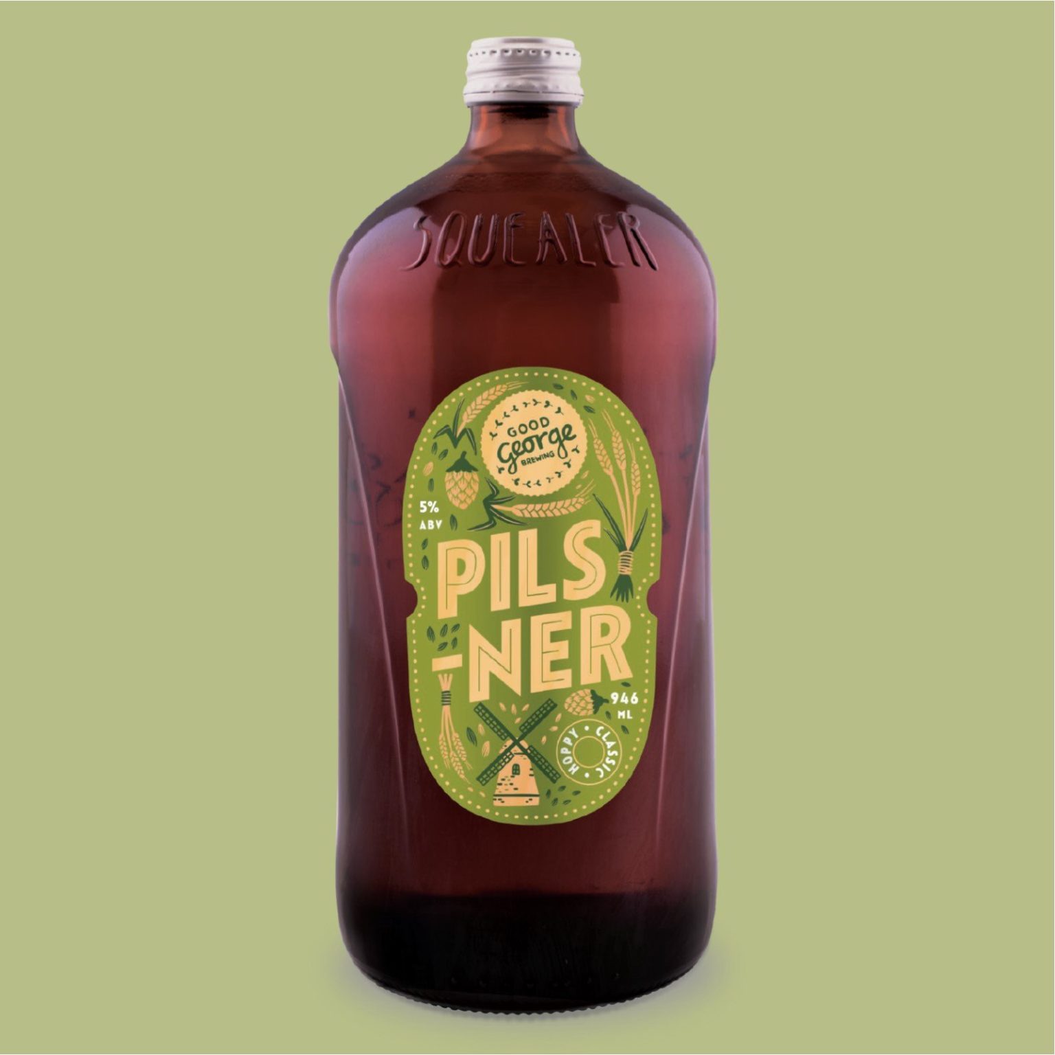Good George – Pilsner 946ml Squealer x 8 – Craft Box Direct